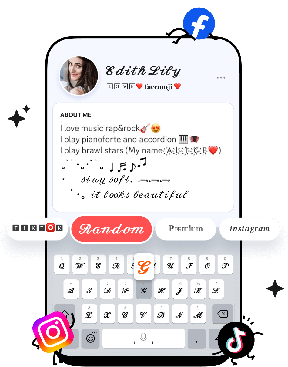 Facemoji – Free Font & Emoji Generator, Hashtags, Captions & Bio Tools ...